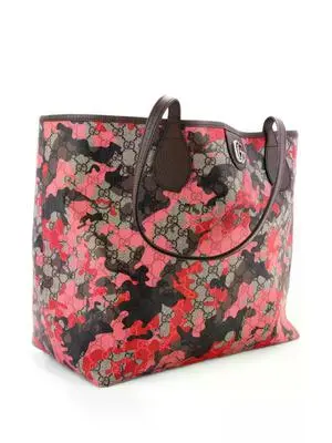 Gucci Gg Open Gg Camouflage Coated Canvas Large Tote Bag