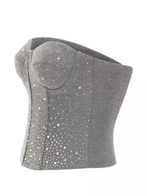 TWENTY FOURHAITCH Quira Rhinestone-embellished Bustier Top
