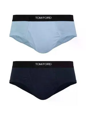 TOM FORD Logo-waistband Briefs - Blue