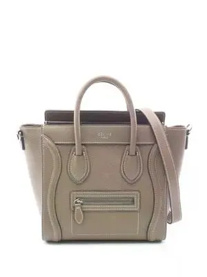 Celine 2010-2026 Nano Leather Luggage Tote Satchel - Neutrals