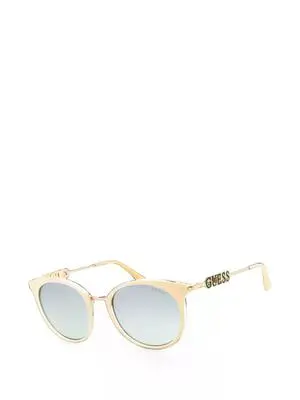 Guess Round-frame Logo-arm Sunglasses