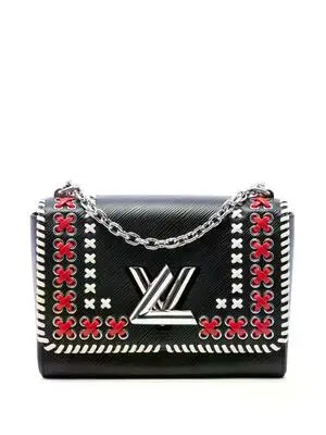 LOUIS VUITTON 2016 Epi Tricolor Embroidered Twist Mm Crossbody Bag - Black