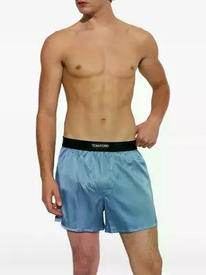 TOM FORD Logo-patch Silk Boxer Shorts