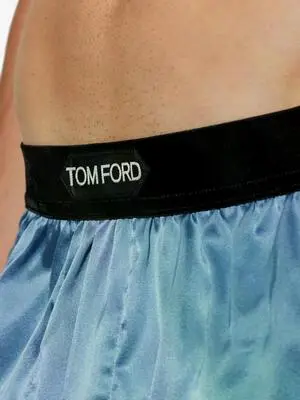 TOM FORD Logo-patch Silk Boxer Shorts