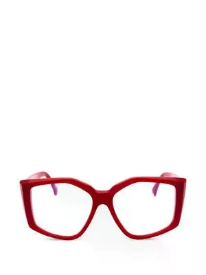 Max Mara Max Mara Geometric Frame Eyeglasses Red