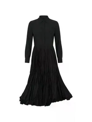 Valentino Garavani Long Sleeve Pleated Dress