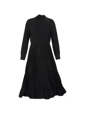 Valentino Garavani Long Sleeve Pleated Dress