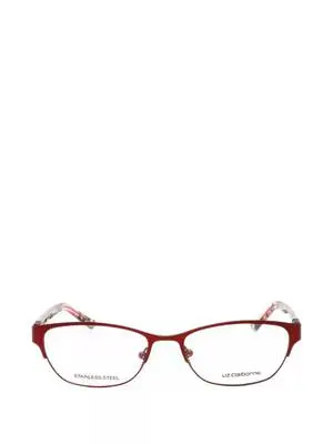 LIZ CLAIBORNE Liz Claiborne Oval Frame Eyeglasses Red