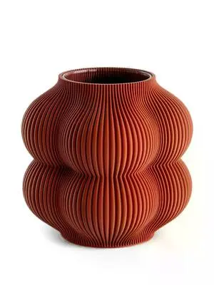 SHEYN Little Peach Ribbed Vase - Red