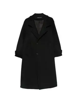 NICHOLSON & NICHOLSON Button-up High-neck Coat - Black