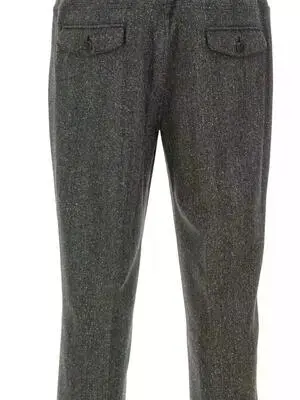 Eleventy Herringbone Pattern Drawstring Trousers