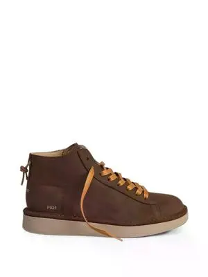 PANCHIC P021 Suede Lace-up Sneakers - Brown