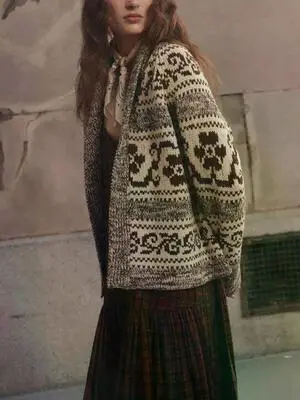 The Great. Fair Isle Shawl-collar Cardigan