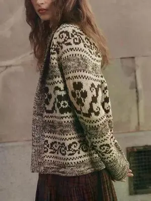 The Great. Fair Isle Shawl-collar Cardigan