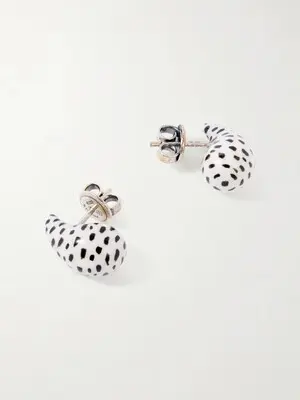 Bottega Veneta Sterling Silver, Resin And Enamel Earrings