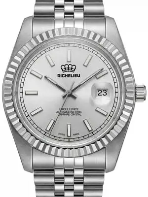 RICHELIEU SWISS Logo Detail 41mm Watch - Silver