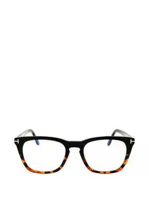 TOM FORD Tortoiseshell-effect Rectangle-frame Glasses - Black