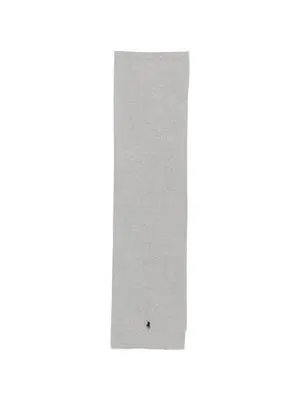 Polo Ralph Lauren Logo-embroidered Knitted Scarf - Grey