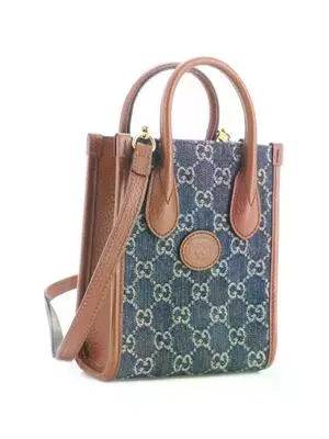 Gucci Interlocking G Patch Denim Mini Satchel