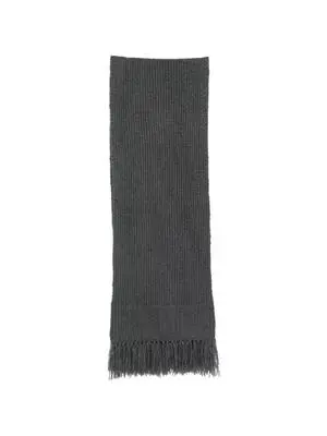 EMERSON RENALDI Ribbed-knit Fringed Scarf - Grey