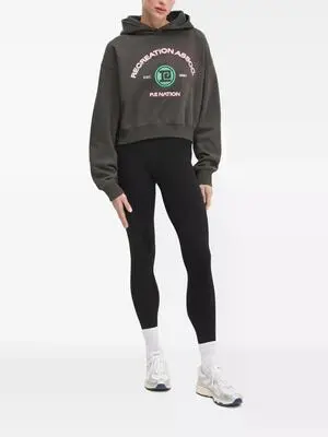 P.E Nation Cresent Logo-embroidered Cropped Hoodie