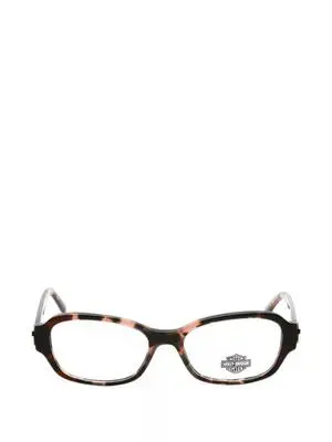 HARLEY-DAVIDSON Tortoiseshell-effect Oval-frame Glasses - Brown
