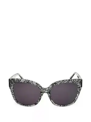 Bebe Lace-print Square Frame Sunglasses - Black