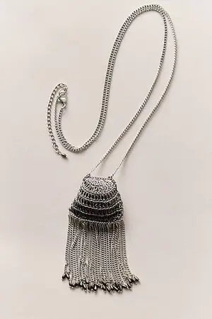 Free People Zelda Pouch Necklace - Hematite Base