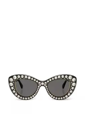 SWAROVSKI Embellished Crystal Cat-eye Sunglasses - Black