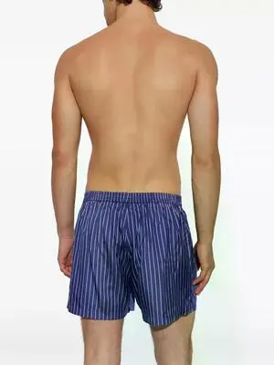 TOM FORD Pinstripe-print Silk Boxer Shorts - Blue