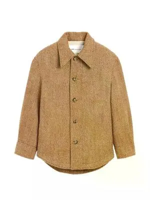 AMI Paris Wool Button-down Jacket - Brown