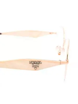 Prada Oval Frame Glasses - Pink