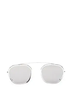 KAME MANNEN Geometric Frame Clip-on Sunglasses - Silver