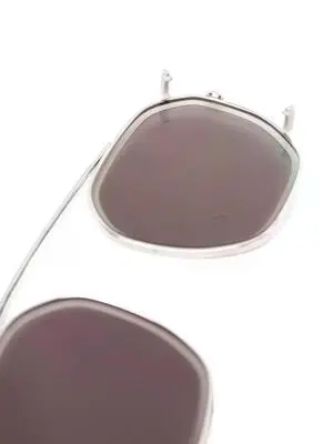 KAME MANNEN Geometric Frame Clip-on Sunglasses - Silver