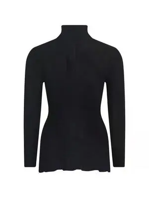 Prada Enamelled Triangle Logo Ribbed Knit Sweater