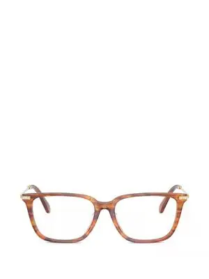 SWAROVSKI Striped Rectangle-frame Glasses - Brown