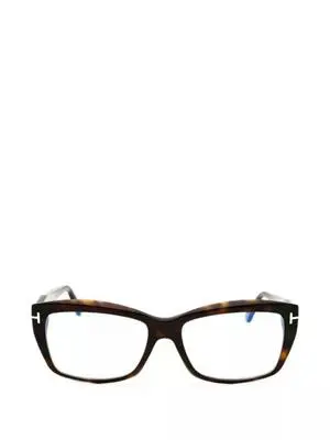 TOM FORD Tortoiseshell-effect Rectangle-frame Glasses - Brown