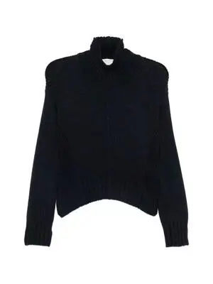 FORTE_FORTE Ribbed High-neck Sweater - Blue