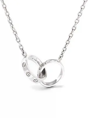 Cartier Love Interlocking 18k White Gold Necklace - Silver