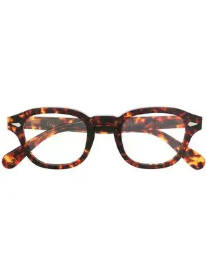 LESCA Round Frame Eyeglasses - Brown