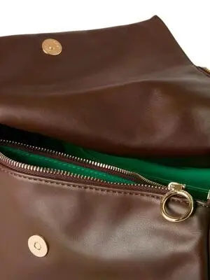 BENETTON Braided-handle Flap-top Crossbody Bag