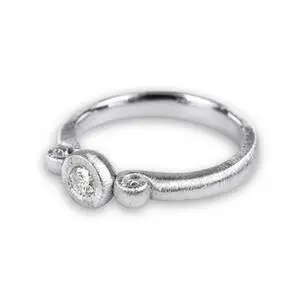ADRIAN ASHLEY Platinum-coated Recycled Ring With Reclaimed Brilliant-cut Diamond - Silver