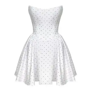 POST MERIDIEM Tuck Corset Mini Dress