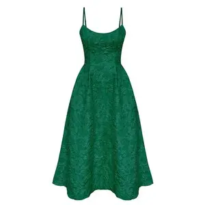 POST MERIDIEM Jacquard Bustier Corset Dress - Green