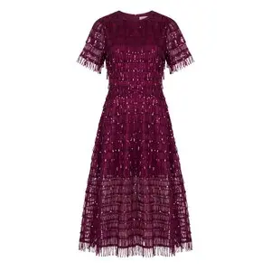 POST MERIDIEM Bordeaux Sequin Dress