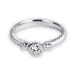ADRIAN ASHLEY Quarter Carat Diamond Ring In Platinum-coated Recycled - Silver