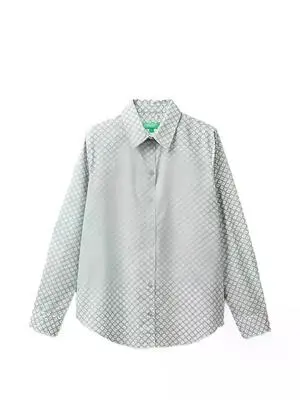 BENETTON Geometric-print Shirt - Grey