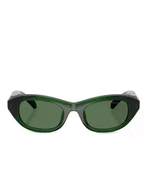 SWAROVSKI Crystal-embellished Oval-frame Sunglasses - Green
