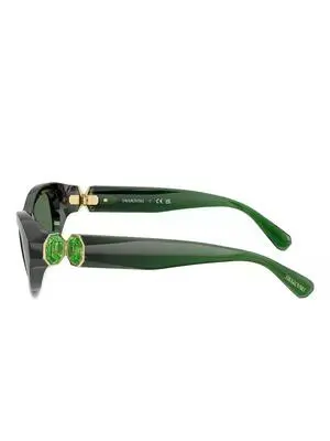 SWAROVSKI Crystal-embellished Oval-frame Sunglasses