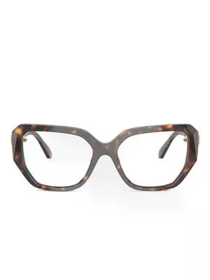 SWAROVSKI Sk2035 Crystal-embellished Geometric-frame Glasses - Brown